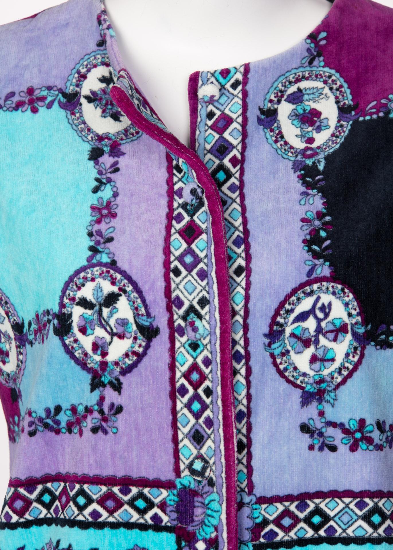 1960s Emilio Pucci Purple Turquoise Velvet Terry Romper Cover-Up For ...