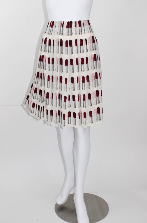 Prada Runway Lipstick Print Skirt Rare and Collectable at 1stDibs ...