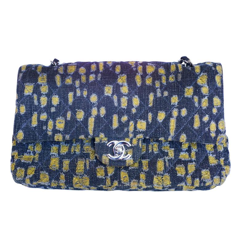 Chanel Distressed Denim Classic Flap Bag at 1stDibs | chanel denim ...
