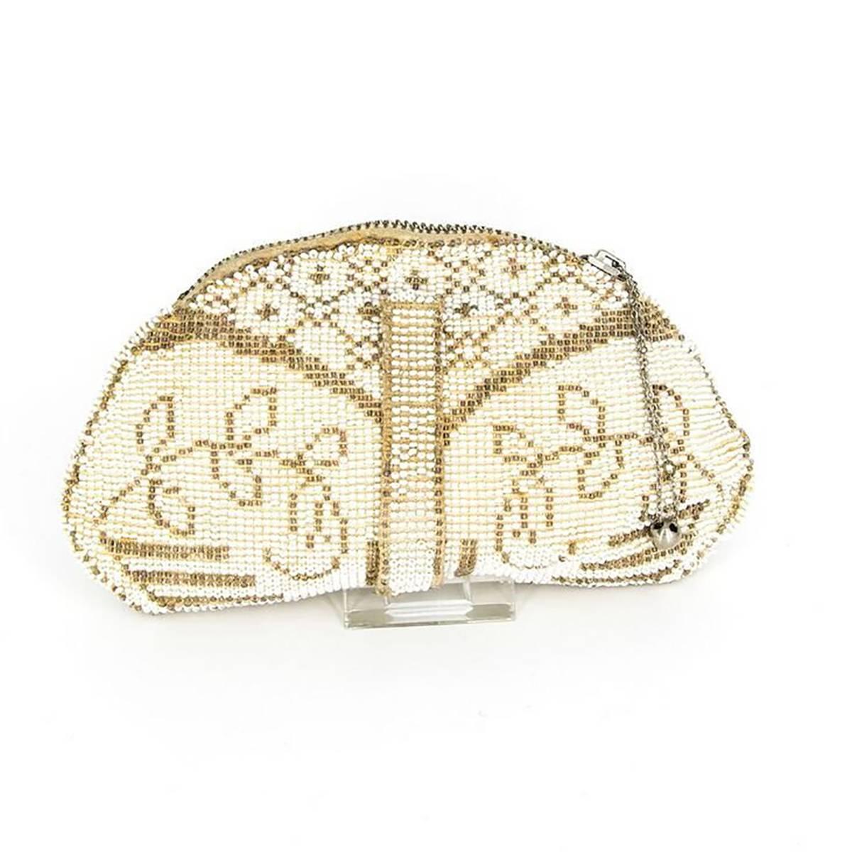 Czechoslovakian Oval Beaded Evening Bag For Sale at 1stDibs