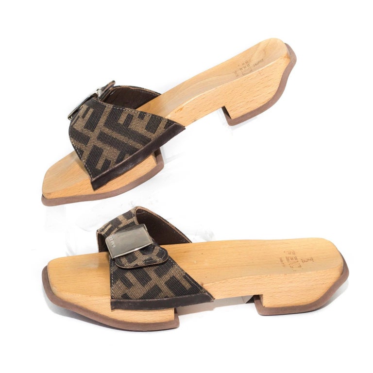 Fendi Logo Dr. Scholls Style Clogs at 1stDibs