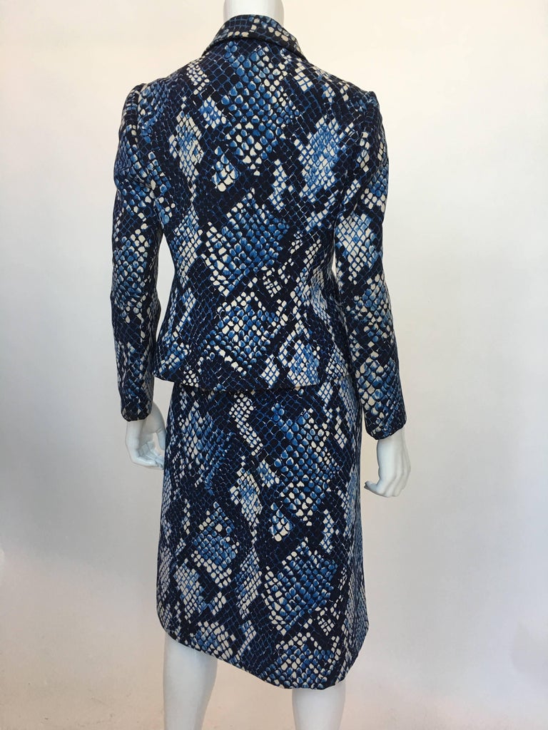 Unique 1960's Blue Snakeskin Print 2 Piece Suit For Sale at 1stDibs ...