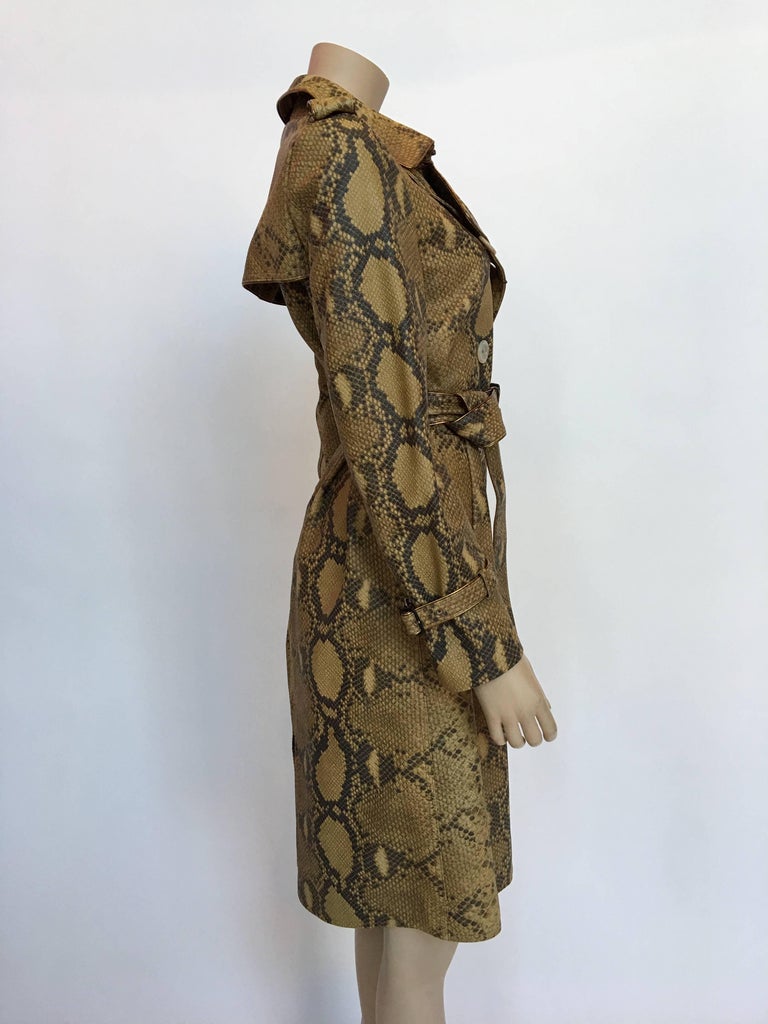 GUCCI Leather Snake Skin Print Trench at 1stDibs | snake print trench ...