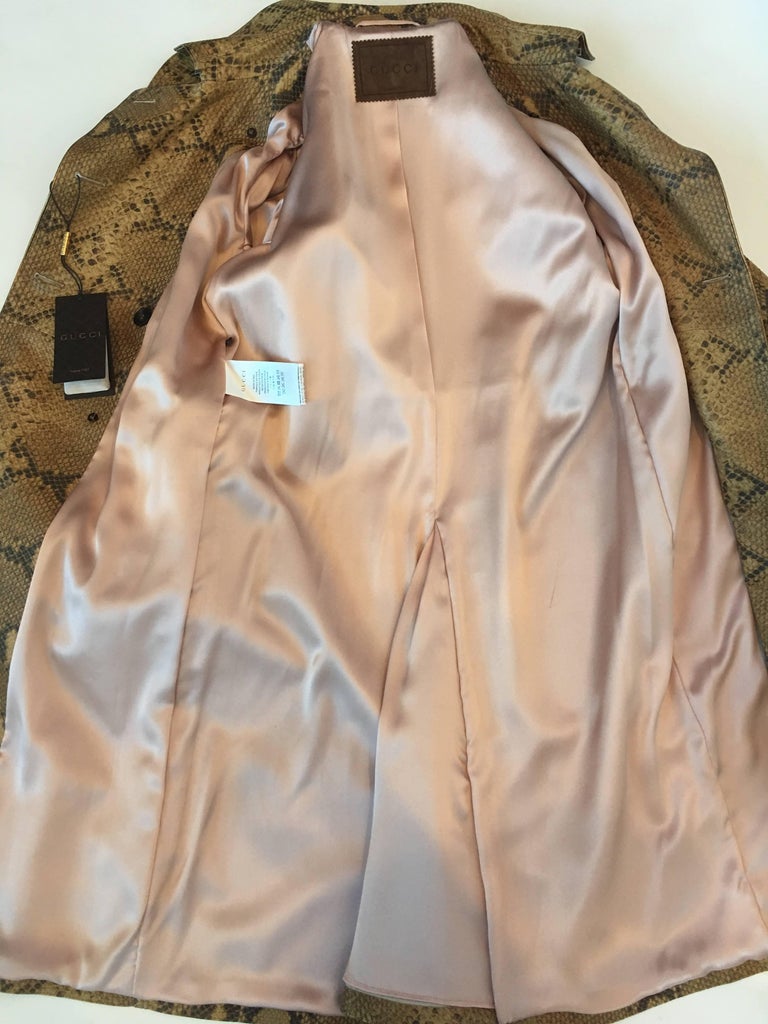 GUCCI Leather Snake Skin Print Trench at 1stDibs | snake print trench ...