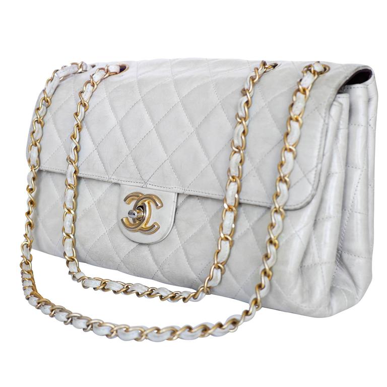 Chanel Cream Classic Jumbo Flap Lambskin Bag at 1stDibs | chanel bags ...
