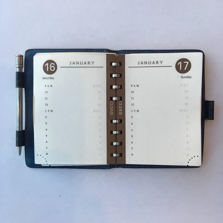 Rare Gucci Alligator Address Book with Blue Interior at 1stDibs | gucci ...