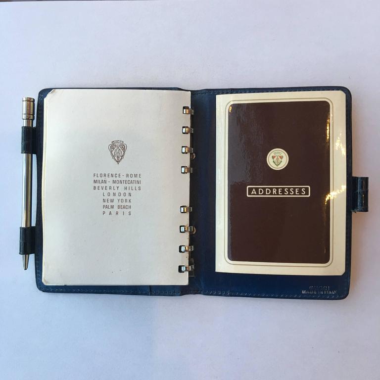 Rare Gucci Alligator Address Book with Blue Interior at 1stDibs | gucci ...