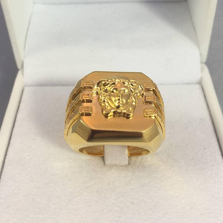 Versace Medusa Monogram Ring in Box, Size 10 1/2 at 1stDibs | versace ...