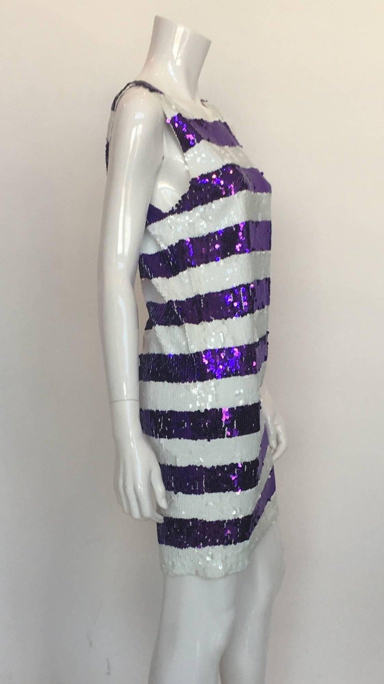 Gene Ewing Sequin Striped Shift Dress For Sale at 1stDibs