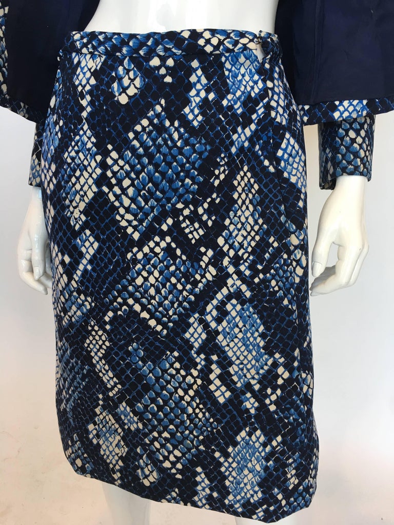 Unique 1960's Blue Snakeskin Print 2 Piece Suit For Sale at 1stDibs ...