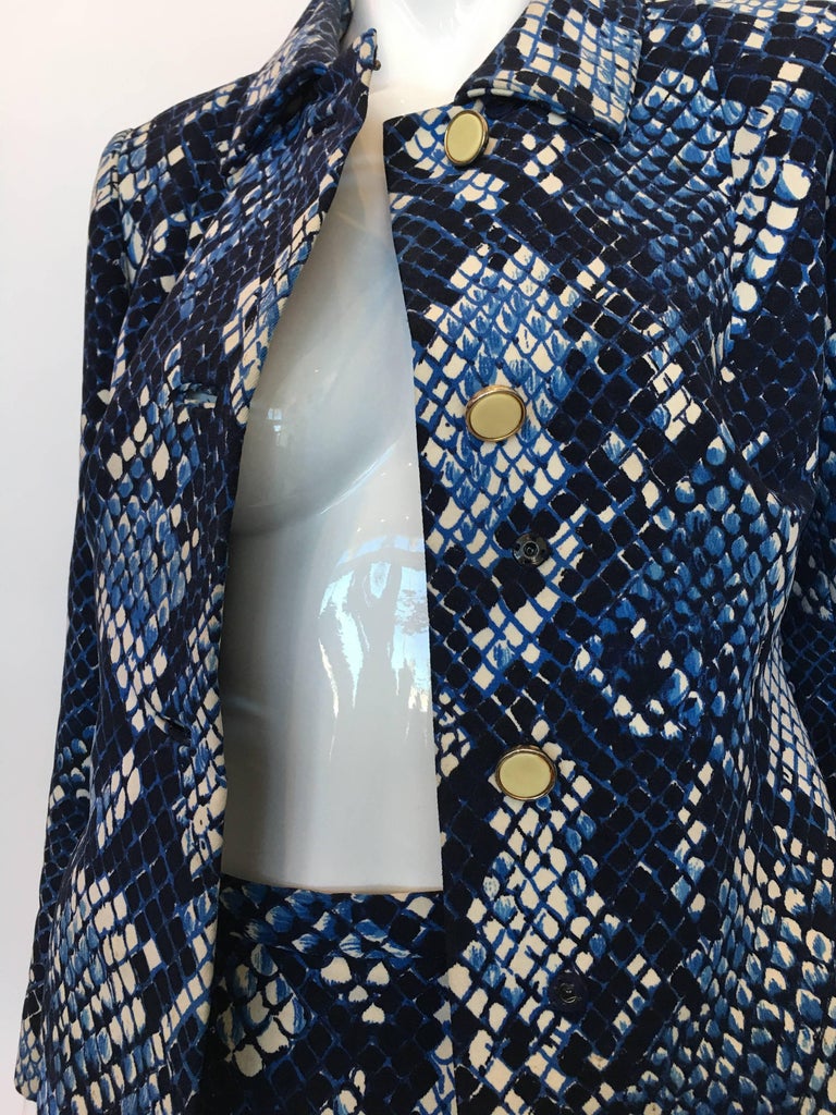 Unique 1960's Blue Snakeskin Print 2 Piece Suit For Sale at 1stDibs ...