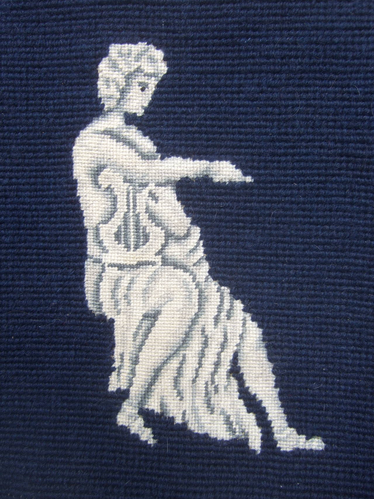 Unique Needlepoint Figural Harpist Handbag c 1970 at 1stDibs