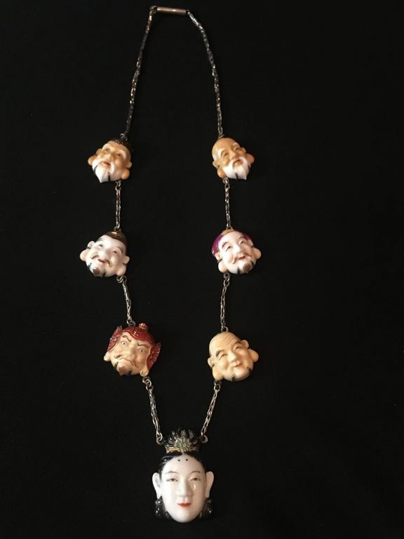 Toshikane Seven Lucky Gods Necklace. 1940's. at 1stDibs | toshikane jewelry
