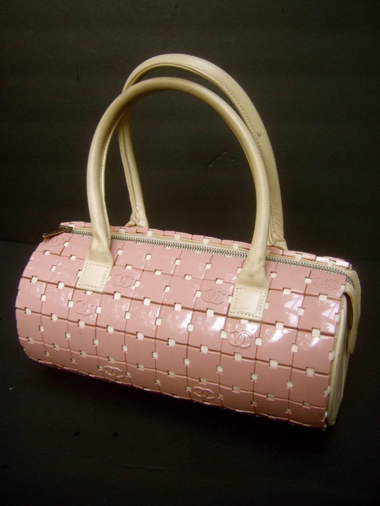 Chanel Rare Mauve Pink Lucite Tile Leather Cylinder Handbag at 1stDibs ...