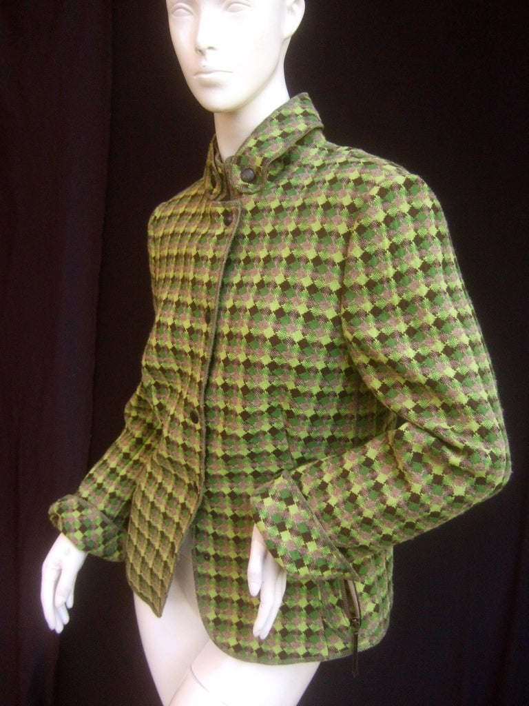 Akris Punto Green Plaid Wool Jacket at 1stDibs