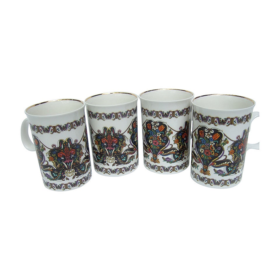 Gucci Set of Four Porcelain Cups Made in England at 1stDibs | gucci mugs