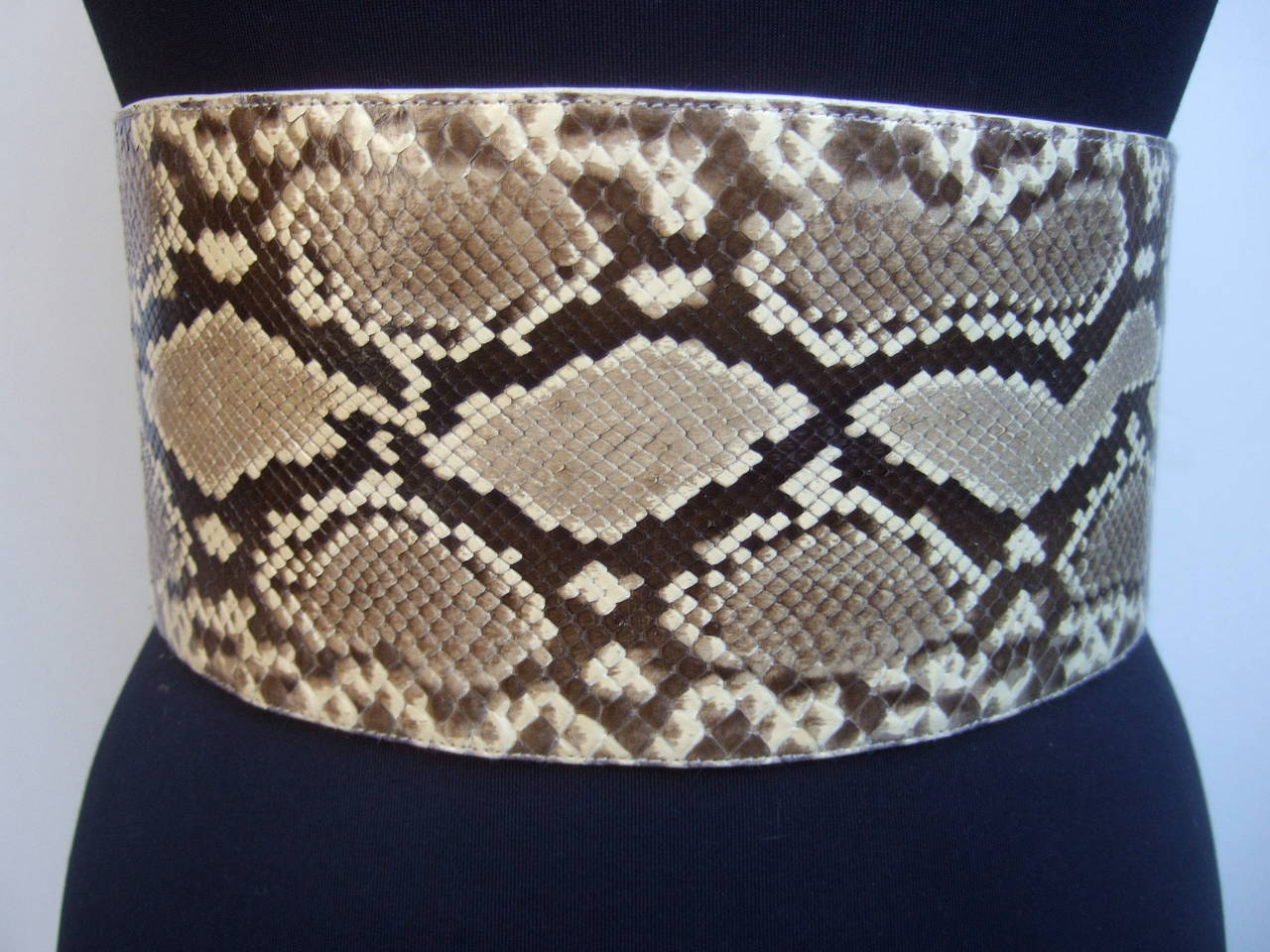 Exotic Python Wide Cummerbund Style Belt at 1stDibs