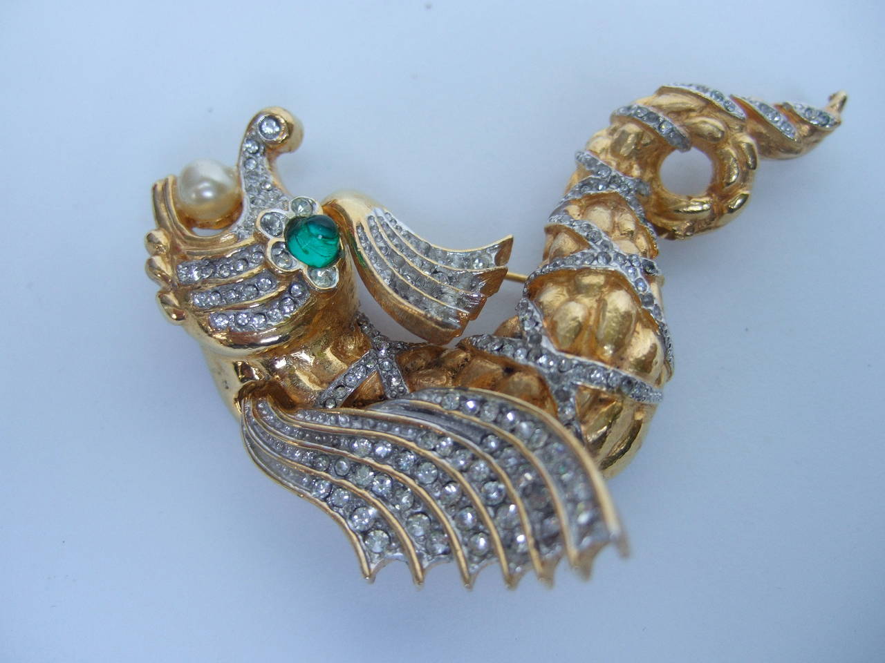 Ken Lane Exotic Jeweled Crystal Fish Brooch at 1stDibs