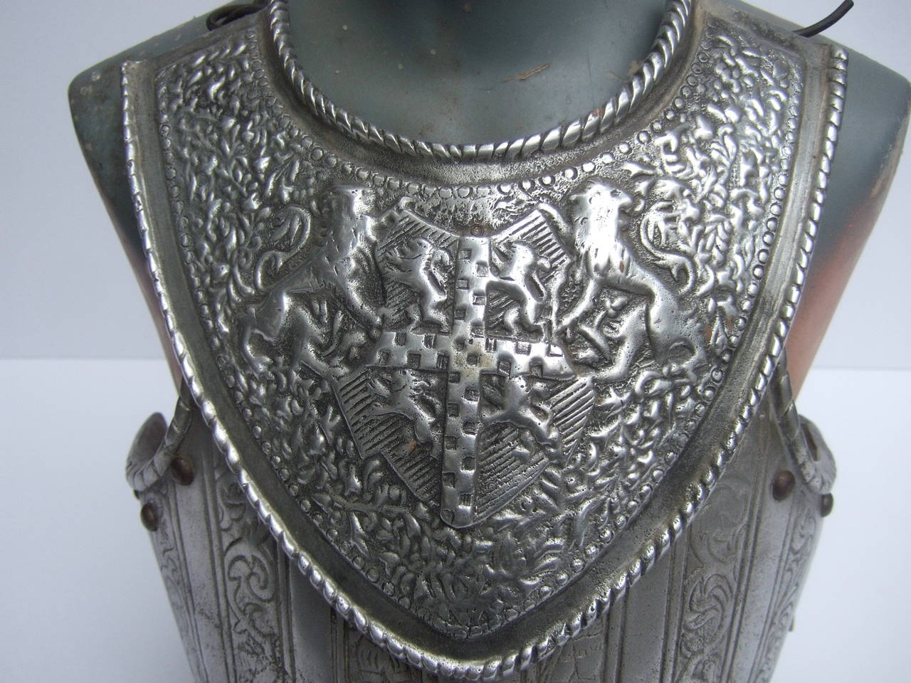 Unique Metal Suit of Armor Chest Shield c 1970 at 1stdibs