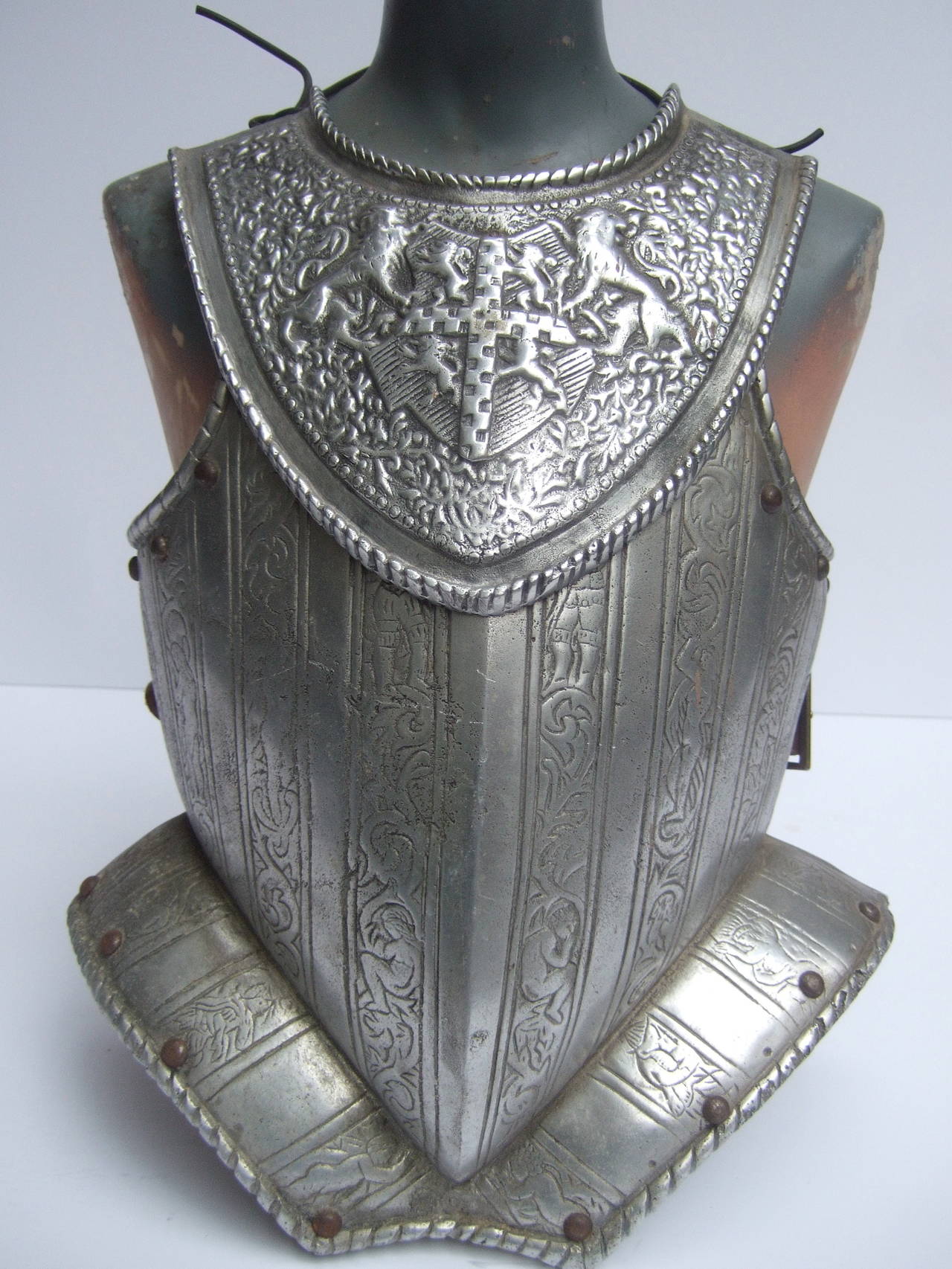 Unique Metal Suit of Armor Chest Shield c 1970 at 1stdibs