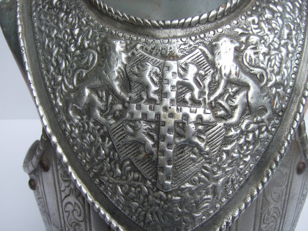 Unique Metal Suit of Armor Chest Shield c 1970 at 1stdibs