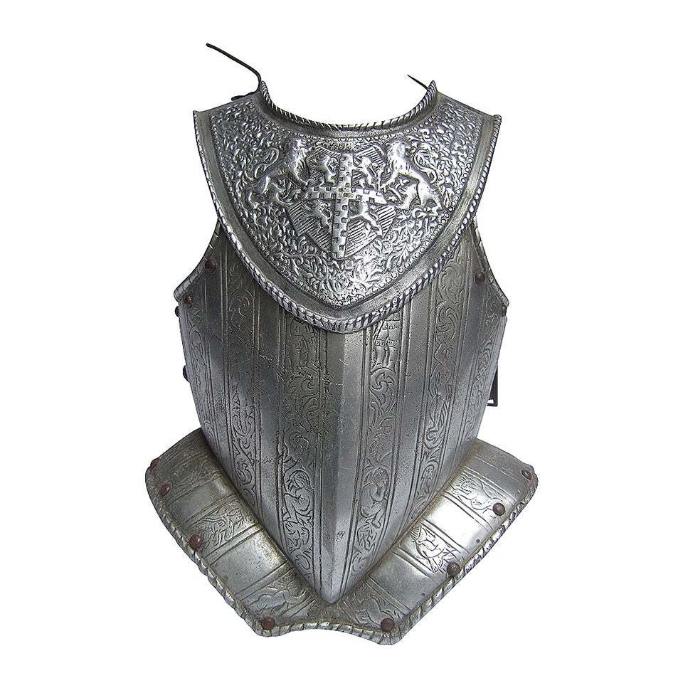 Unique Metal Suit of Armor Chest Shield c 1970 at 1stdibs