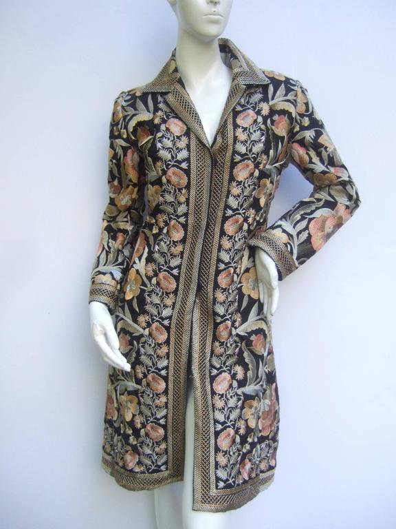Extravagant Flower Embroidered Silk Evening Coat at 1stDibs