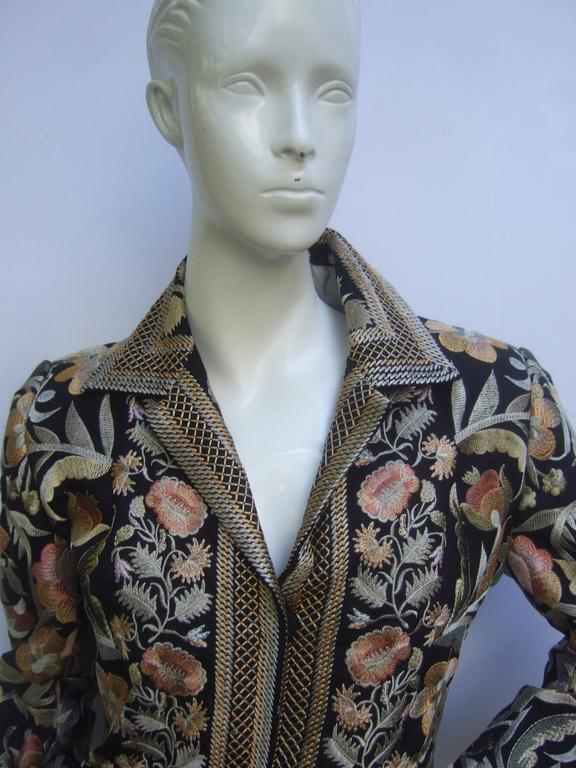 Extravagant Flower Embroidered Silk Evening Coat at 1stDibs