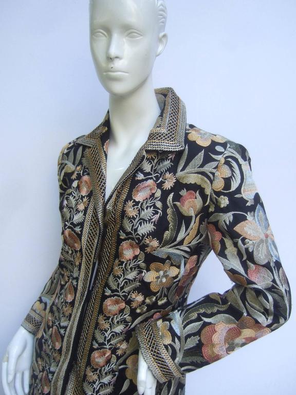Extravagant Flower Embroidered Silk Evening Coat at 1stDibs