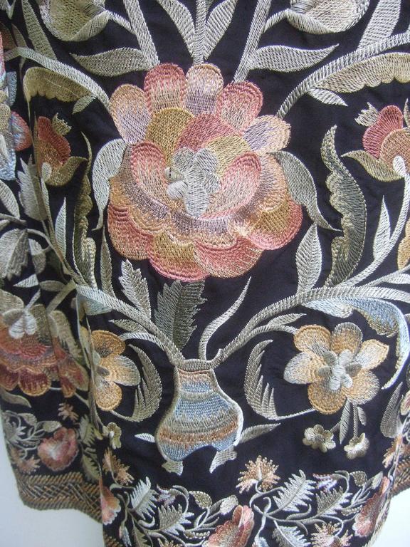 Extravagant Flower Embroidered Silk Evening Coat at 1stDibs