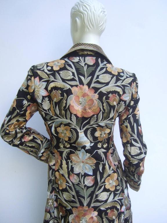 Extravagant Flower Embroidered Silk Evening Coat at 1stDibs