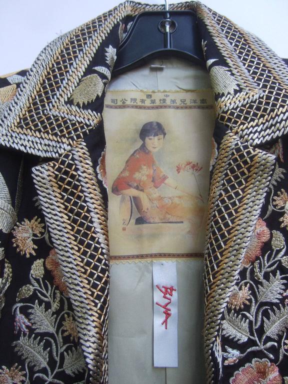 Extravagant Flower Embroidered Silk Evening Coat at 1stDibs
