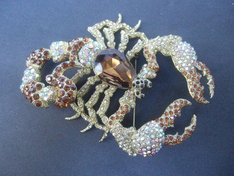 Massive Glittering Crystal Scorpion Brooch For Sale at 1stDibs