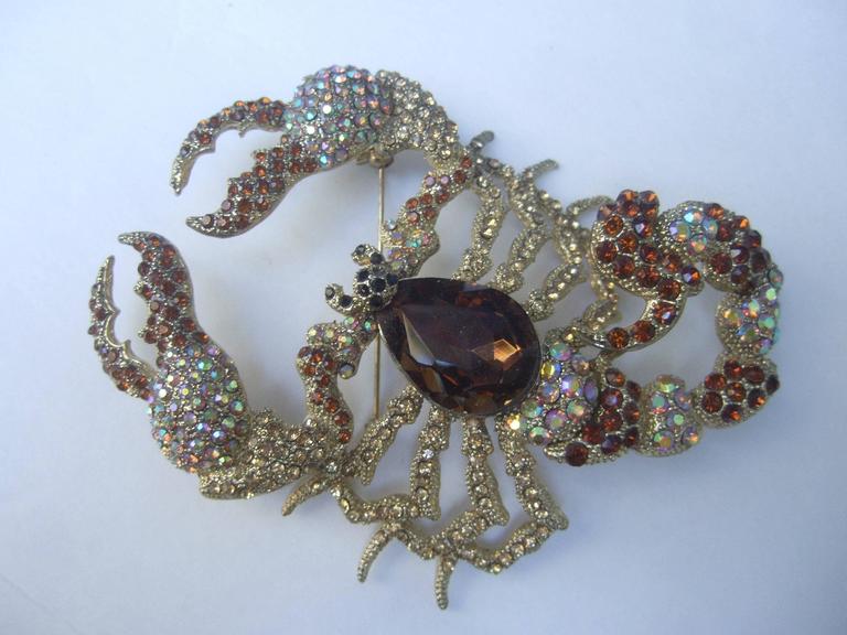 Massive Glittering Crystal Scorpion Brooch at 1stDibs