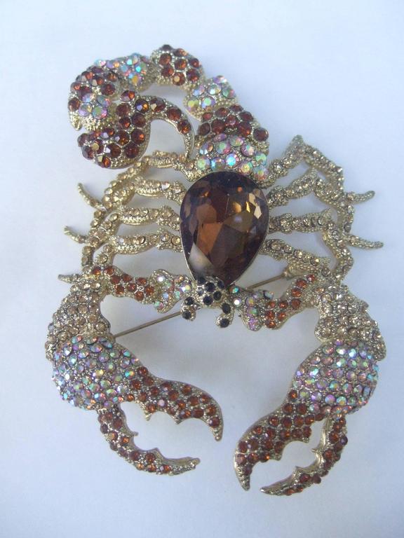 Massive Glittering Crystal Scorpion Brooch at 1stDibs