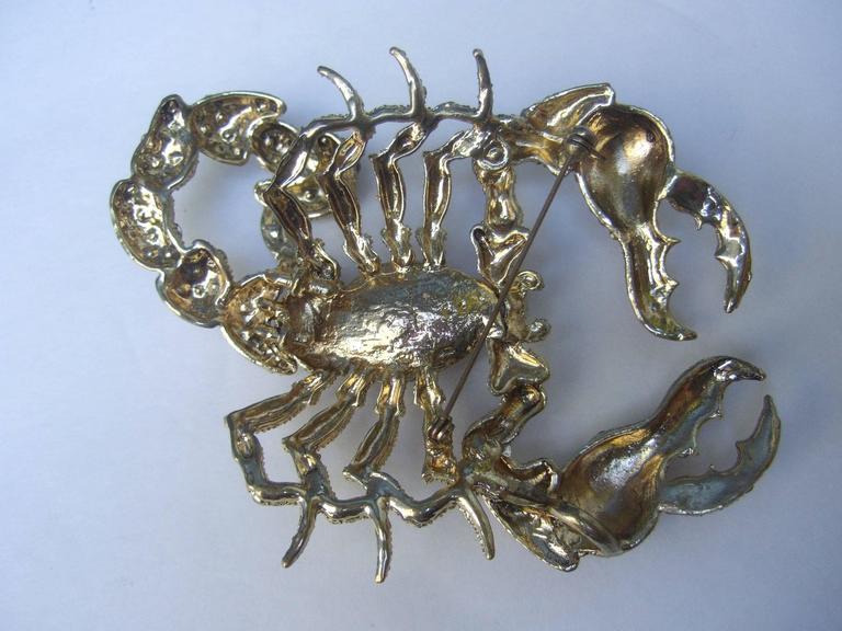 Massive Glittering Crystal Scorpion Brooch at 1stDibs