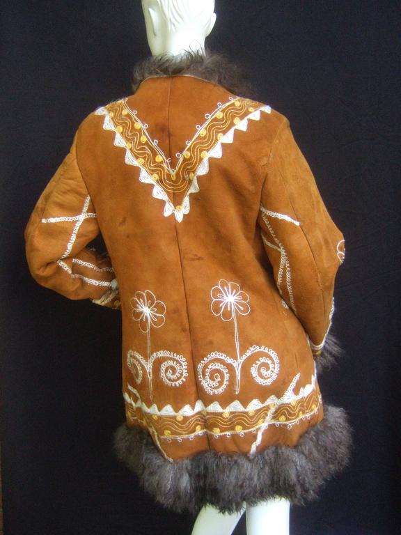 Genuine Afghan Suede Embroidered Coat c 1970s at 1stDibs | afghan coat ...