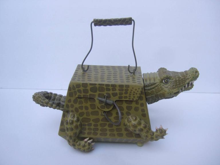 Whimsical Composition Alligator Handbag at 1stDibs