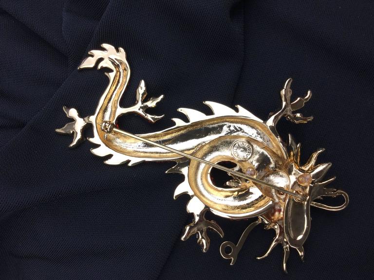 Sparkling Red Chinese Dragon Pin by Butler and Wilson. Huge. at 1stDibs ...