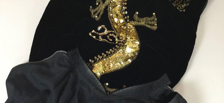 Red Carpet Worthy 1950's Couture Chinese Dragon Sheath Dress. at 1stDibs