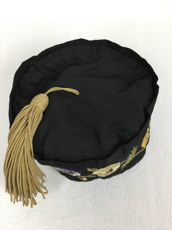 Rare Victorian Men's Silk Hand Embroidered Night Cap. 1890's. at ...
