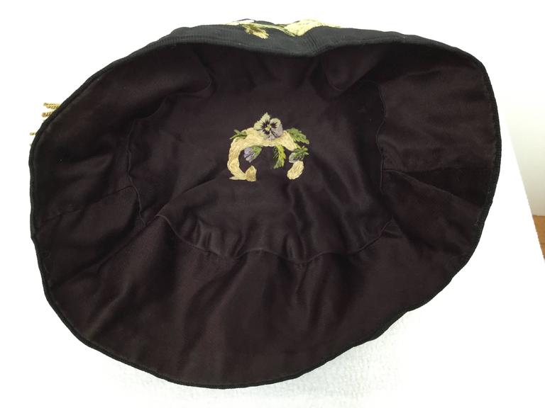 Rare Victorian Men's Silk Hand Embroidered Night Cap. 1890's. at ...