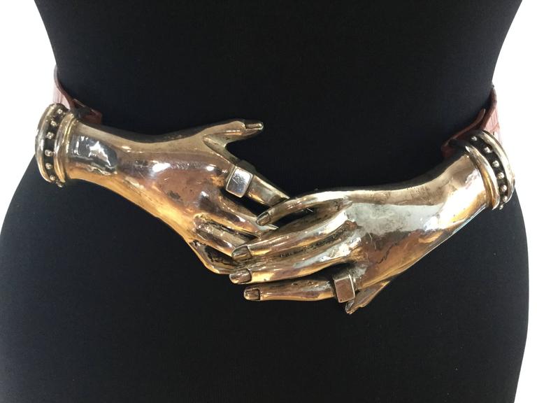 Extraordinary Sterling Silver Hand Clasp Belt. 1990's. at 1stDibs ...
