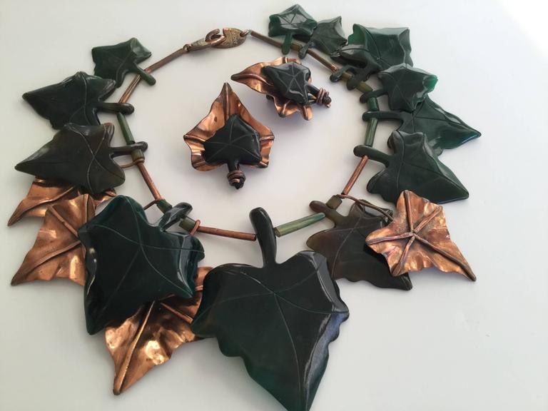 Huge Gerda Lynggaard Monies Ivy Set. Bakelite and Copper. 1988. at 1stDibs