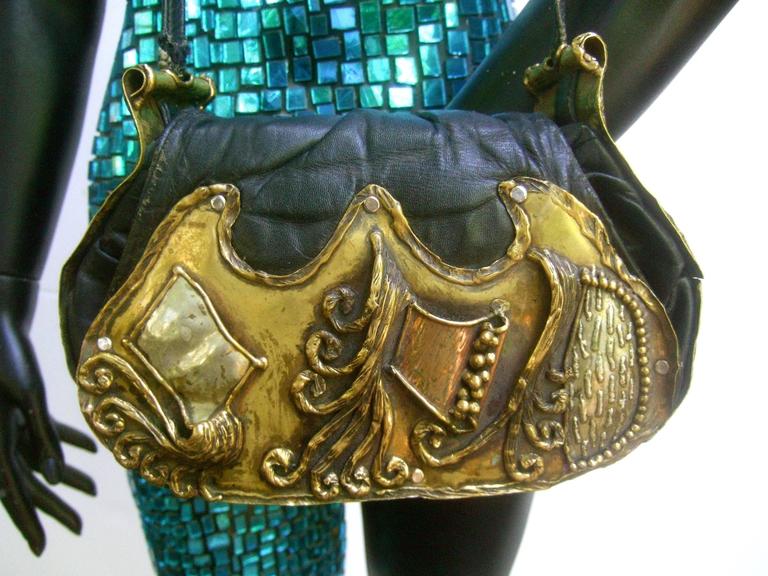 Avant Garde Brutalist Mixed Metal Artisan Handbag ca 1970s For Sale at ...