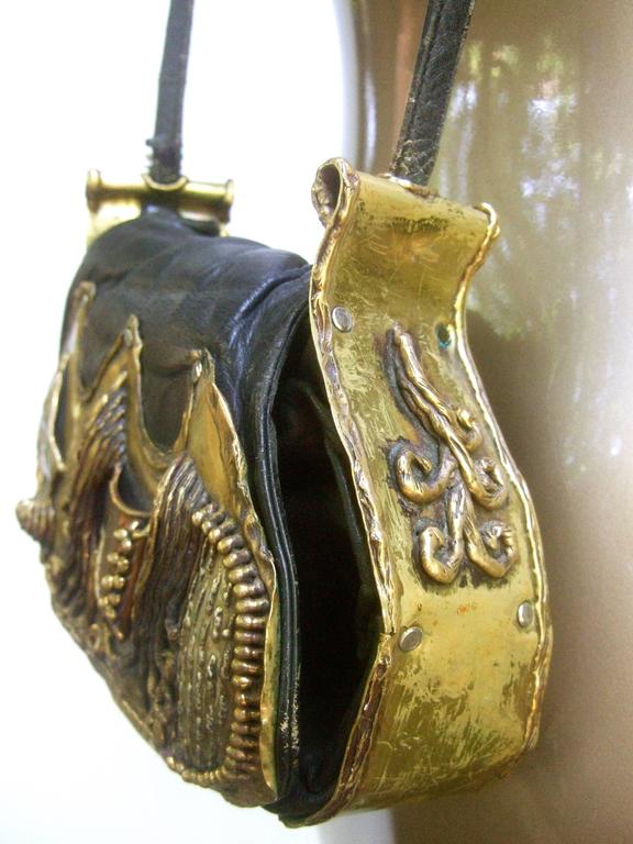 Avant Garde Brutalist Mixed Metal Artisan Handbag ca 1970s For Sale at ...
