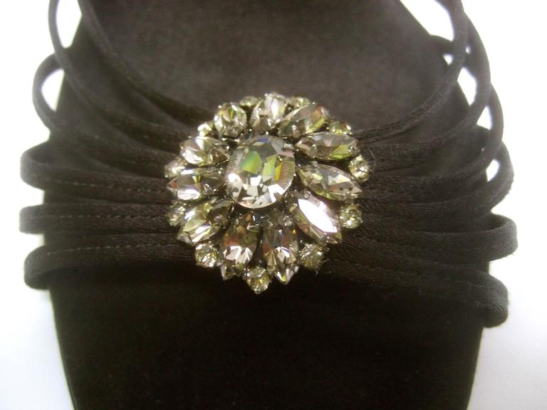 Yves Saint Laurent Black Crystal Satin Pumps in YSL Box Size 7.5 M For ...