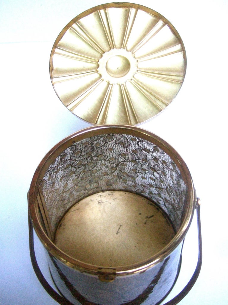 1950s Unique Lucite Brass Trim Cylinder Handbag at 1stDibs