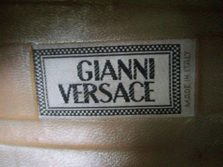 Versace Chocolate Brown Leather Pumps in Versace Box Size 39 c 1990 For ...