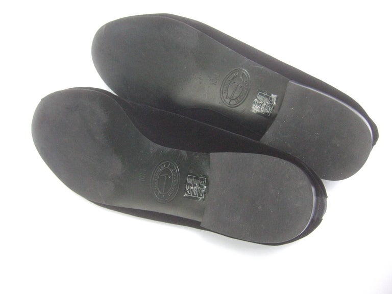 Black Velvet Embroidered Womens' Martini Glass Slipper Shoes US Size 10 ...